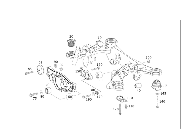 222-351-29-00 - Axle Sub-Frame Suspension 2014-2021 Mercedes-Benz ...