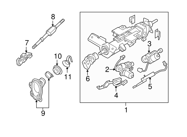 2003-2010 Infiniti Column Assembly Joint 48070-AG00A | OEM Parts Online