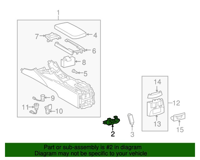 58993-53050 - Console Bracket 2006-2015 Lexus | AutoNation Parts