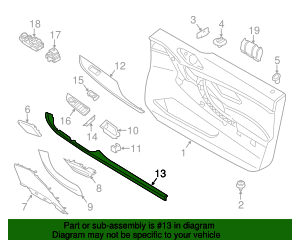 51418054061 - 2013-2019 BMW Door Trim (51-41-8-054-061) | BMW of South ...