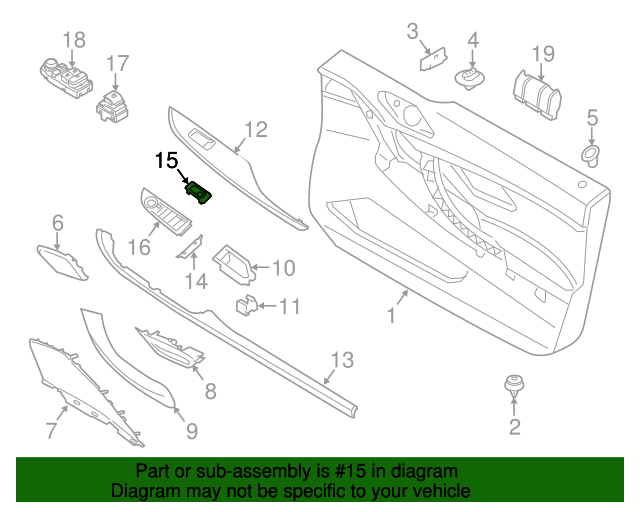 51-41-7-262-075 - Switch Bezel 2012-2019 BMW | AutoNationParts.com