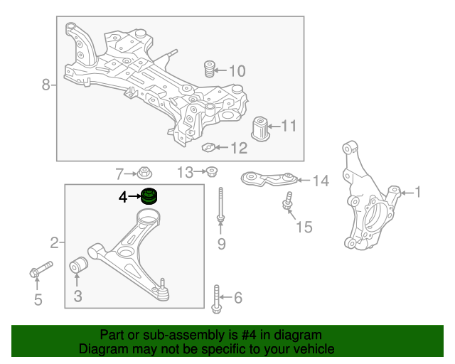 2017-2023 Hyundai Lower Control Arm Rear Bushing 54584-G2000 | Hyundai ...