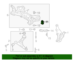 2017-2022 Hyundai Suspension Cross-Member Lower Bushing 62486-F2000 ...