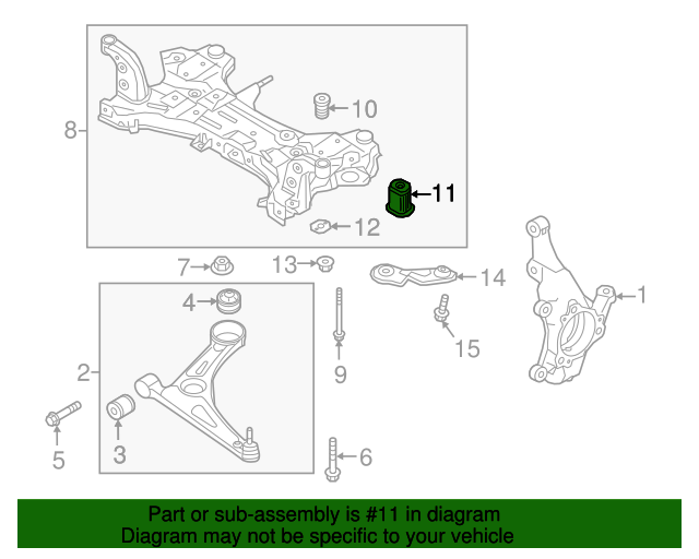 62486-F2000 - Suspension Crossmember Insulator 2017-2022 Hyundai ...