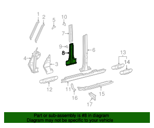 463-630-16-93 - Inner Center Pillar 2002-2012 Mercedes-Benz | Mercedes ...