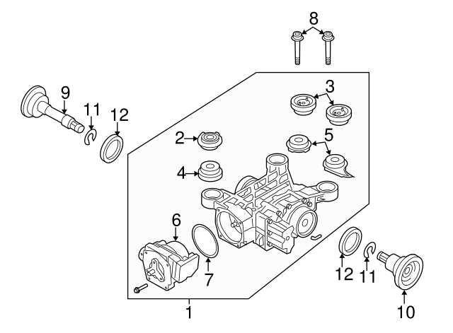 3C0-599-438-D - Differential Assembly Upper Bushing 2015-2018 Audi ...