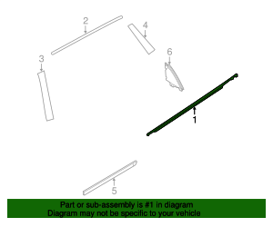 82821-4CL0A - Door Belt Molding 2014-2020 Nissan Rogue ...