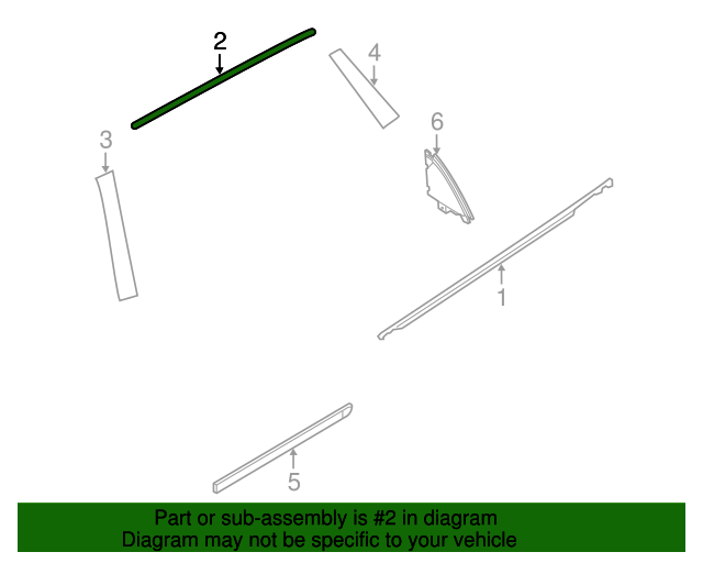 2014-2020 Nissan Rogue Frame Molding - Passenger Side (RH) 82282-4BA3A ...