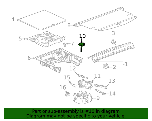 11549317 - Spare Wheel Stowage Bolt Retainer 2018-2024 GM ...