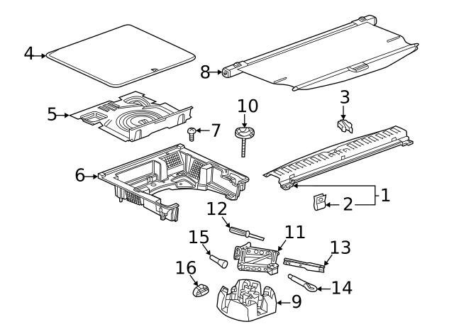 2018-2024 GM Jet Black Load Floor Trim Panel 84220254 | OEM Parts Online