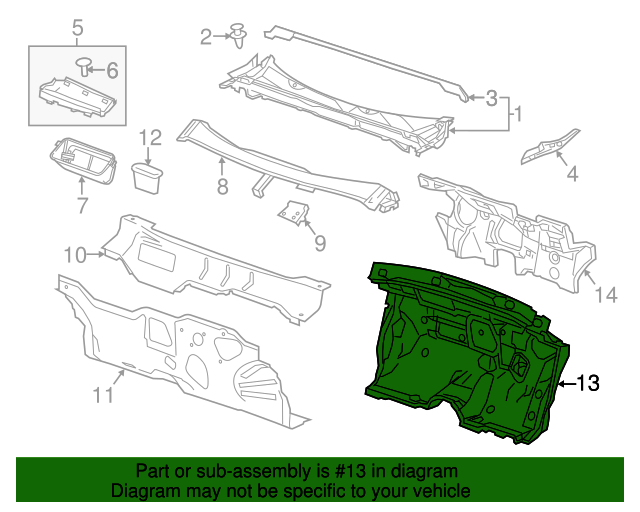 2014-2020 Chevrolet Impala Dash Panel Inner Insulator 23187439 | Auto ...