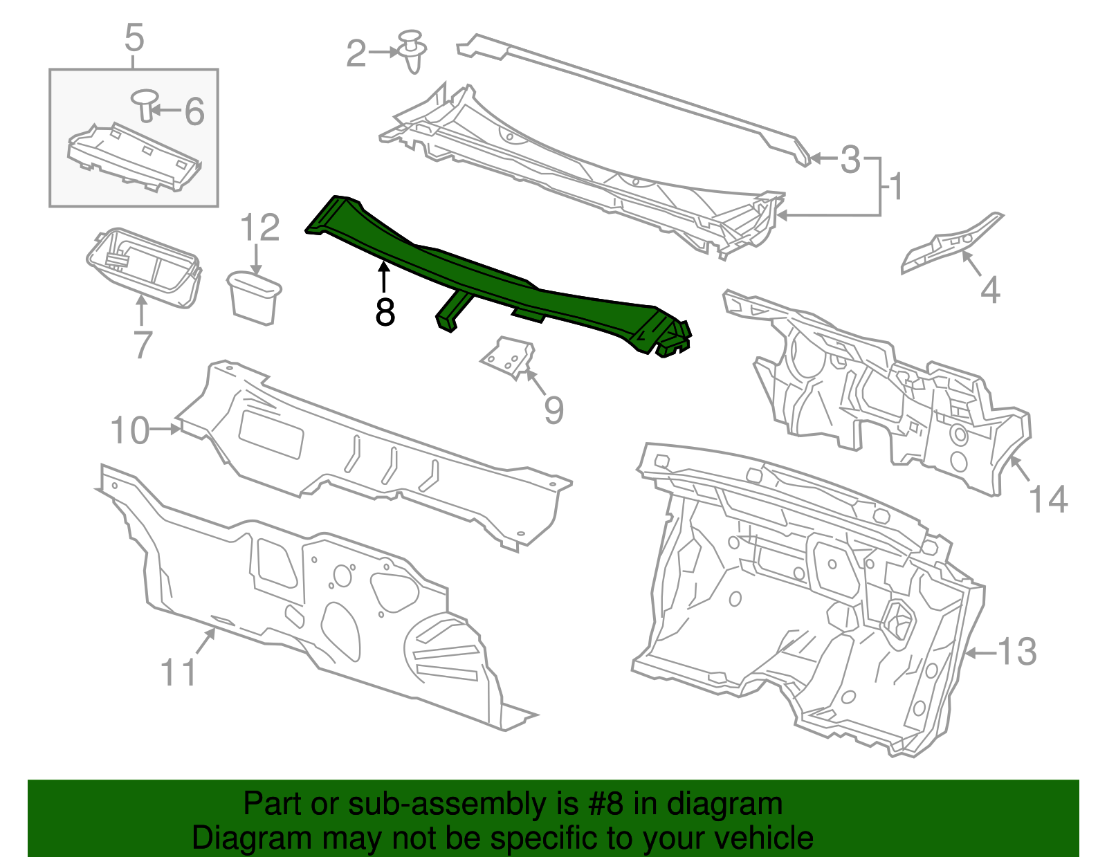 2013-2020 Chevrolet Plenum Upper Panel 23243531 | NewGMParts.com