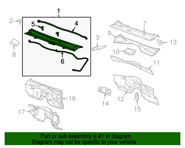 2014-2019 GMC Air Inlet Grille Panel 23207952 GM | GMPartsDirect.com