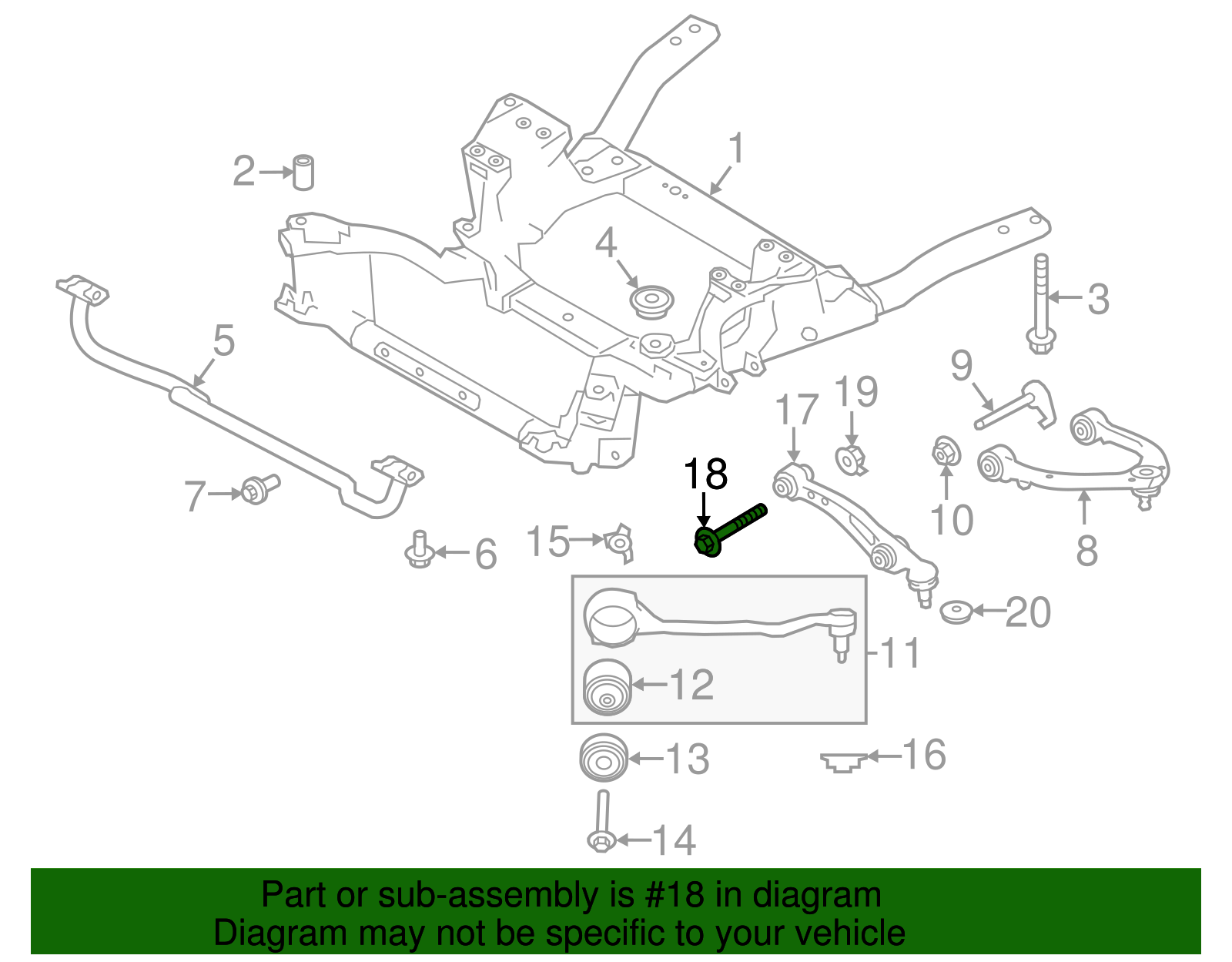 2013-2023 Land Rover Rear Lower Control Arm Mount Bolt LR072694 | OEM ...