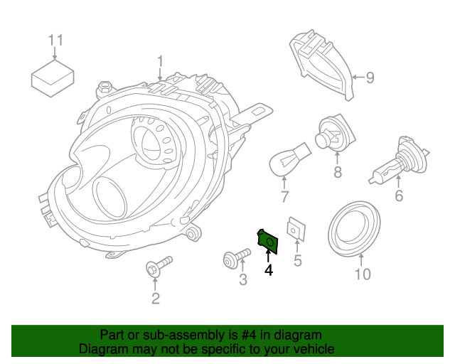 2011-2016 Mini Headlamp Assembly Retainer 63-12-2-752-225 | Shop OEM ...