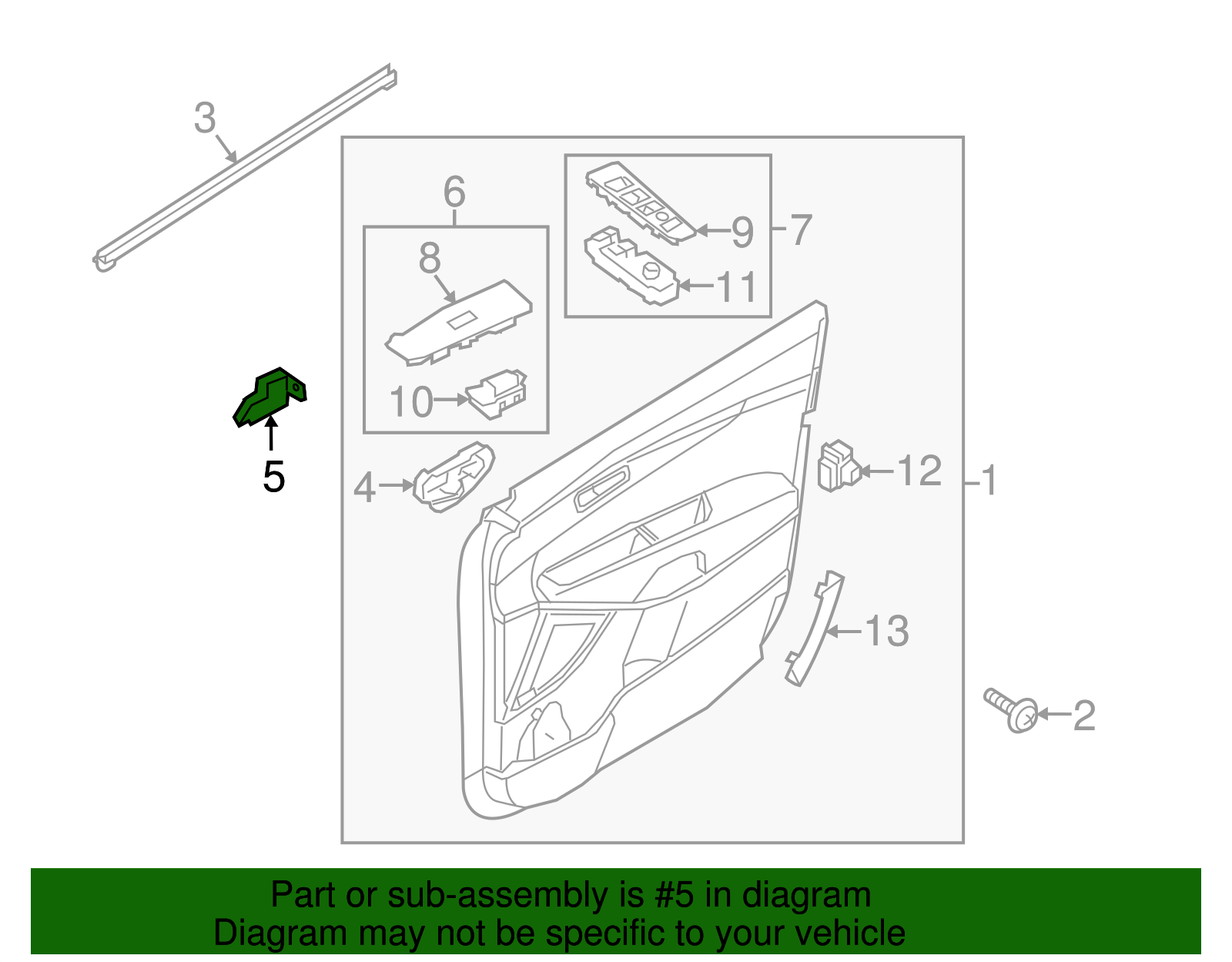 82640-C5000 - Handle, Inside Connector 2016-2020 Kia Sorento | Kia ...