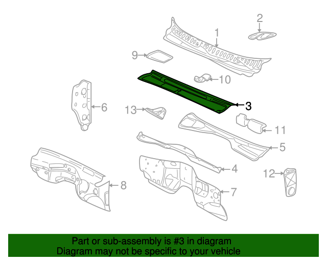 15130052 - Plenum Panel 1999-2007 GM | Londoff Discount Parts