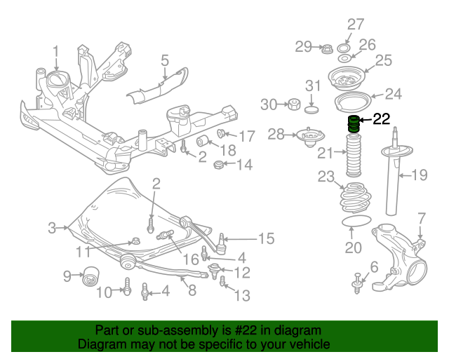 Genuine BMW 31-30-3-411-973 | Strut Bumper | FREE Shipping on Most ...