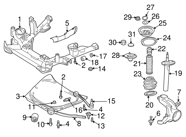 2004-2010 BMW X3 Lower Control Arm 31-12-2-229-522 | OEM Parts Online