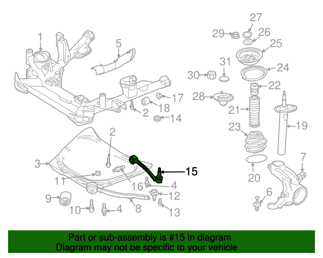 Genuine BMW 31-12-2-229-522 | Lower Control Arm | FREE Shipping on Most ...