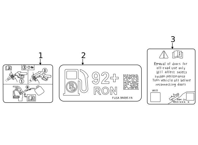 2021 Ford Bronco Fuel Label FU5Z-9A095-G | TascaParts.com