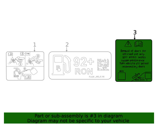2021 Ford Bronco Fan Label GU5Z-8653-A | TascaParts.com