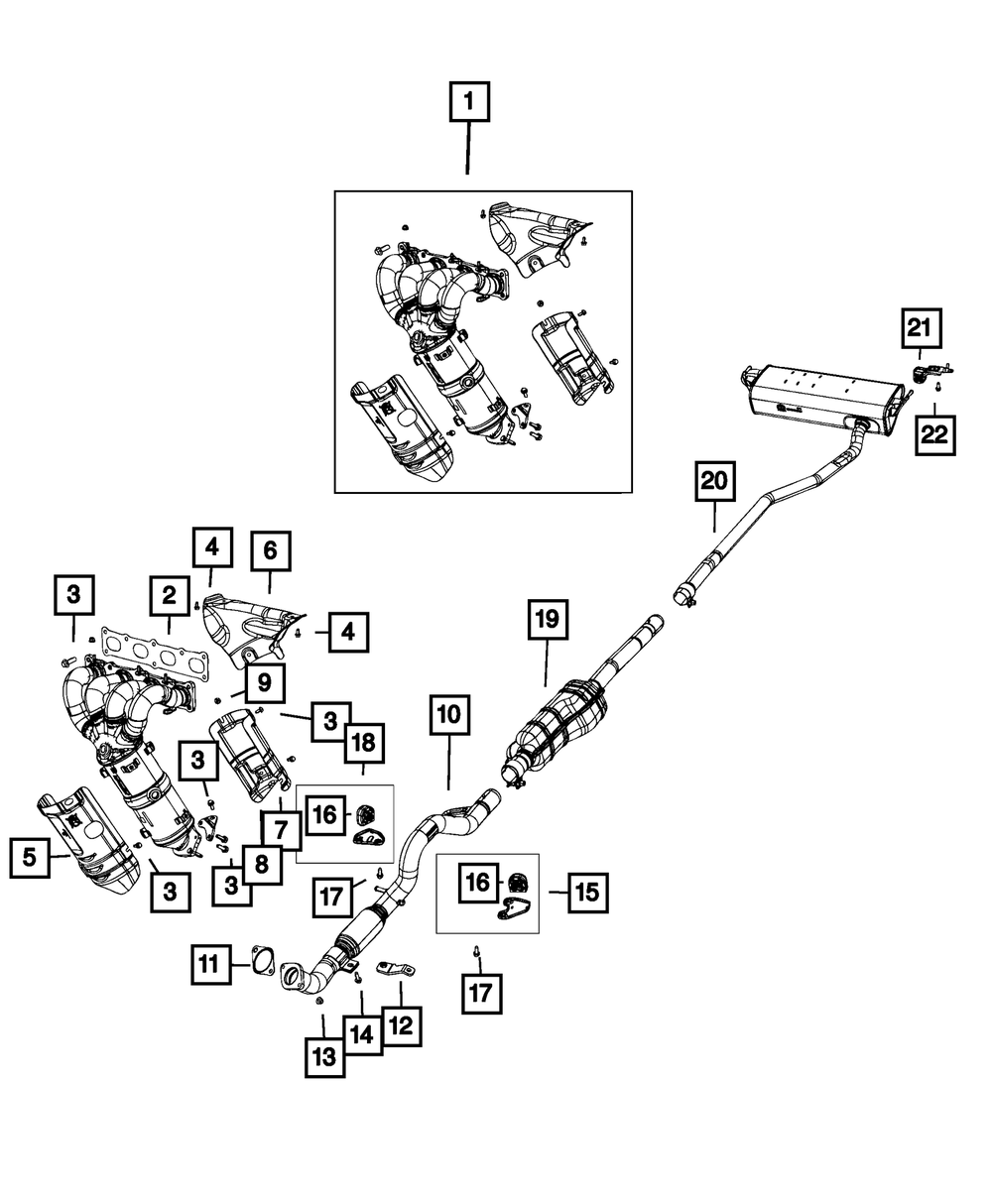 2017-2021 Jeep Compass Exhaust Resonator And Pipe 68321020AA | Mopar eStore