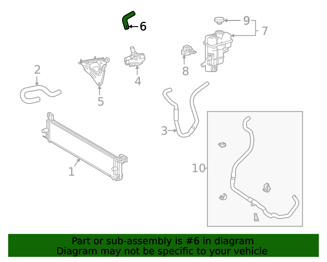 G9226-0R020 - Drive Motor Inverter Radiator Hose 2019-2023 Toyota ...