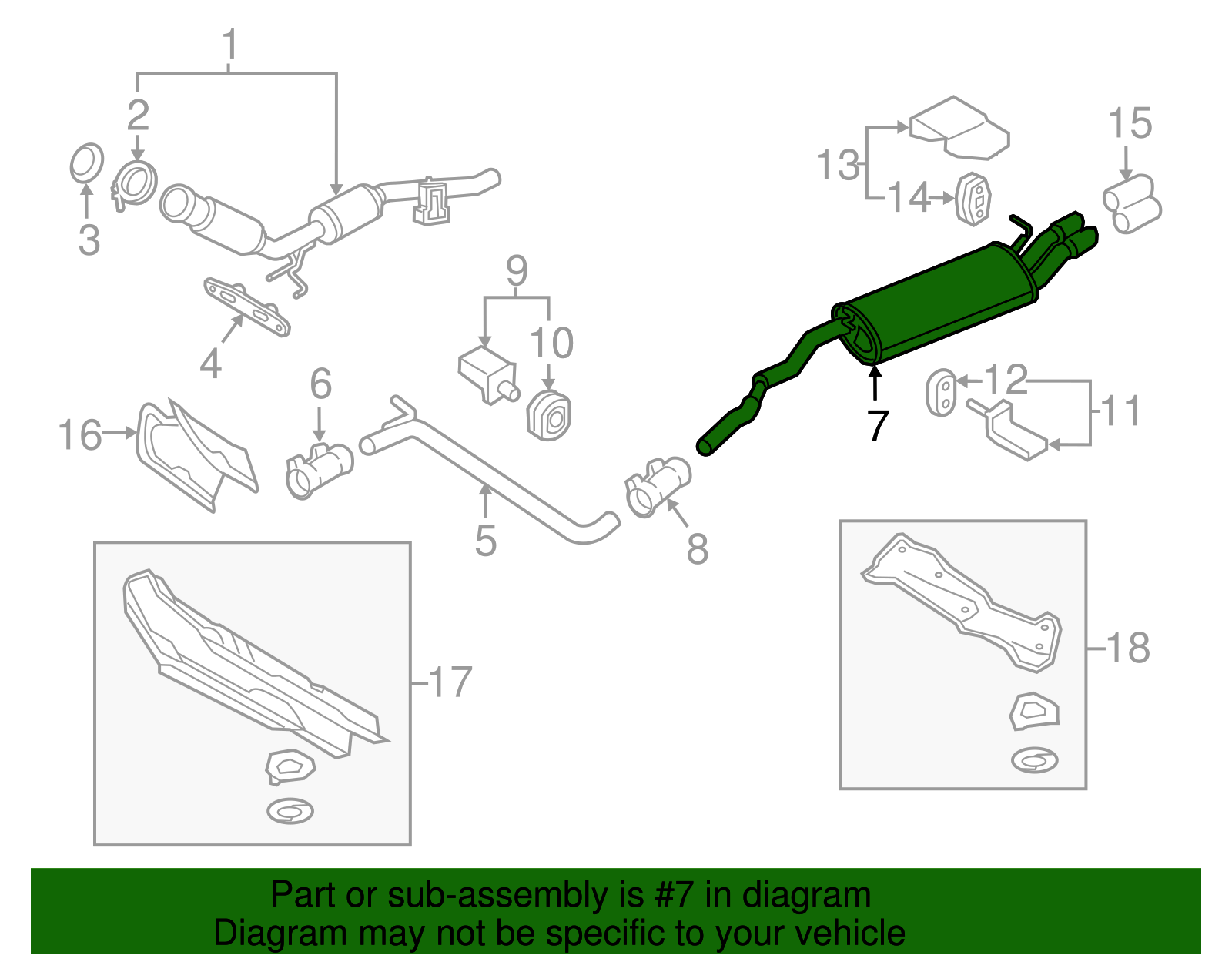 2015 Volkswagen Golf SportWagen Rear Muffler 5GM-253-609-J | Retail ...