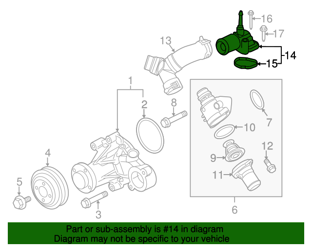 FR3Z-8592-A 2015-2024 Ford Water Outlet | Fairway Ford Parts