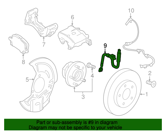 Front Passenger Side Hydraulic Brake Hose 84552908 GM | GMPartsDirect.com