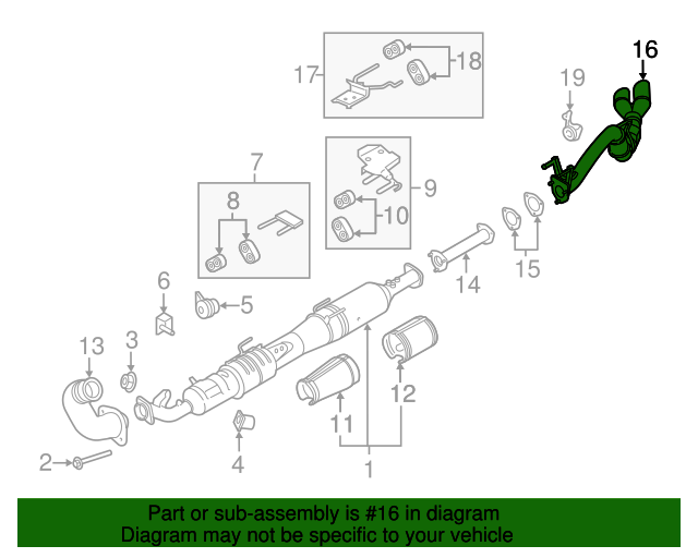 Muffler And Pipe Assembly Rear HC3Z-5230-H | OEM Parts Online