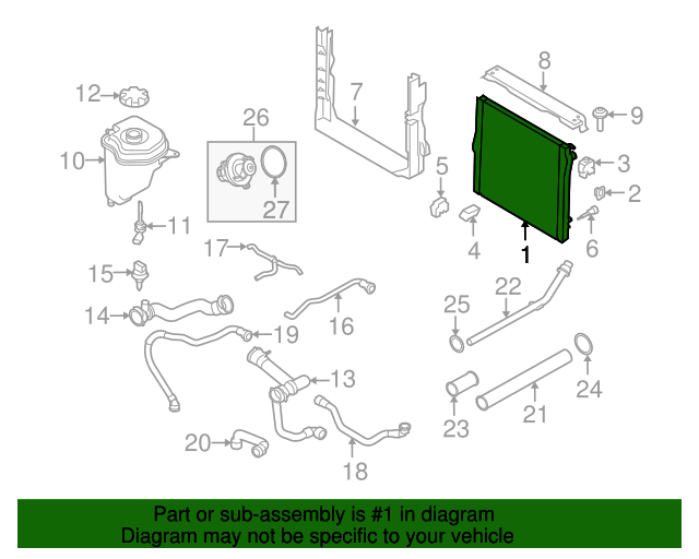 17117585036 - 2007-2010 BMW X5 Radiator Assembly (17-11-7-585-036 ...