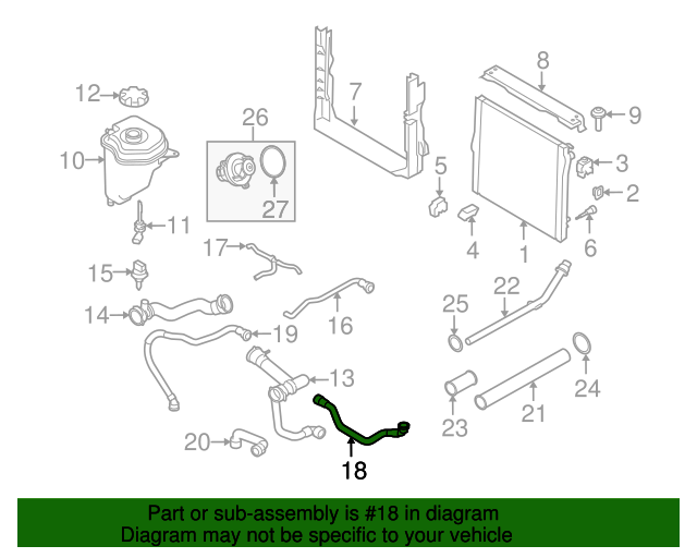 17127536232 - 2007-2010 BMW X5 Reservoir Hose (17-12-7-536-232) | BMW ...