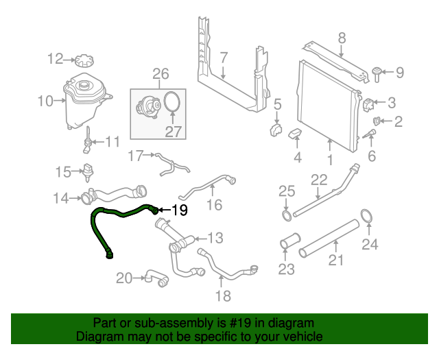 17127544549 - 2007-2010 BMW X5 Reservoir Hose (17-12-7-544-549) | BMW ...