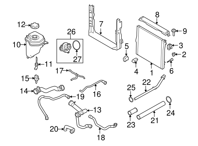 2007-2010 BMW X5 Radiator Assembly 17-11-7-585-036 | BMW Parts Source