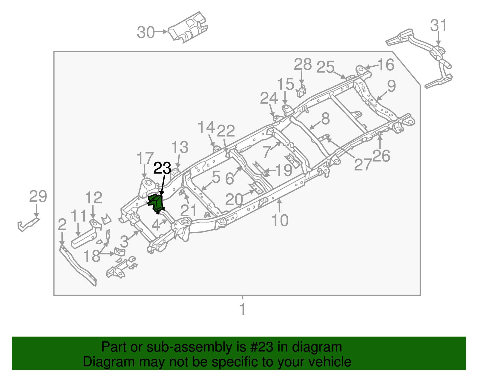 2012-2021 Nissan Frame Rail Bracket 50260-1PA0A | Bill Kay Nissan Parts