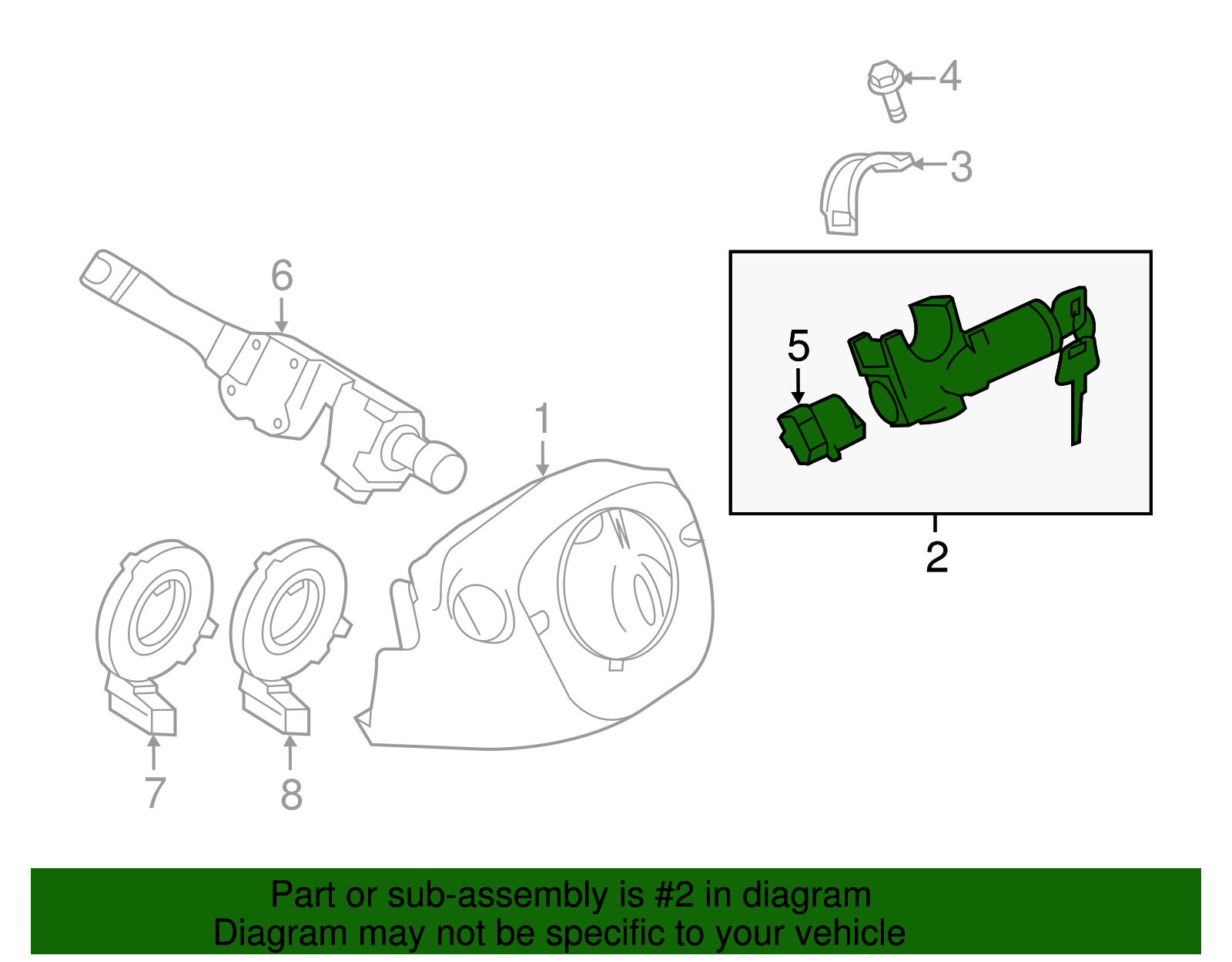 D8700-1HL5A - 2012-2019 Nissan - Lock Set Steering | Anicra Nissan Parts