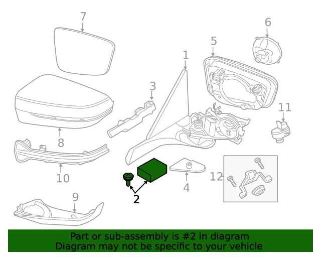 51167460316 - 2020-2023 BMW Mirror Base Repair Kit (51-16-7-460-316 ...