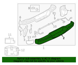1996-2025 GM Rear Bumper Impact Bar 84376069 GM | GMPartsDirect.com
