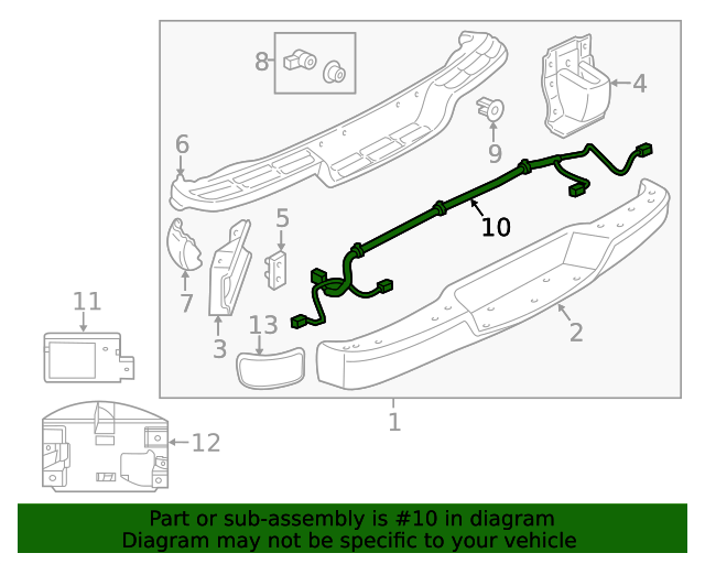 2018-2024 GM Rear Object Alarm Sensor Wiring Harness 84341881 GM ...