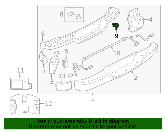 2013-2024 GM Rear Parking Aid Alarm Sensor Bracket 22801410 GM ...