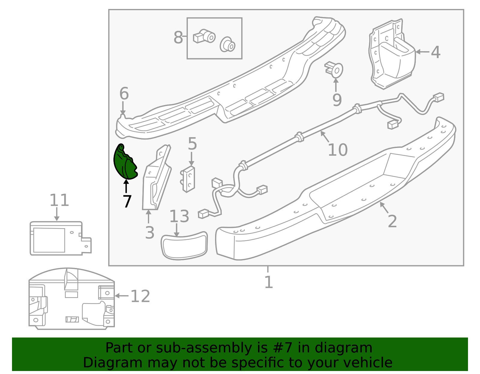 2003-2025 GM Rear Passenger Side Bumper Fascia Step Pad 84170689 GM ...