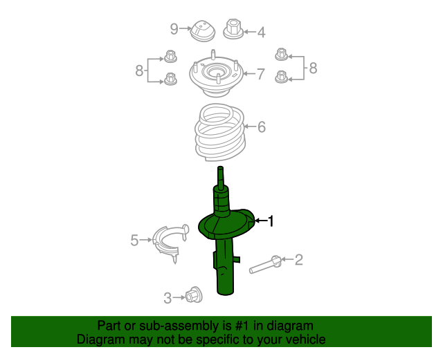 DA8Z-18124-C 2013-2019 Ford Flex Strut | Fairway Ford Parts