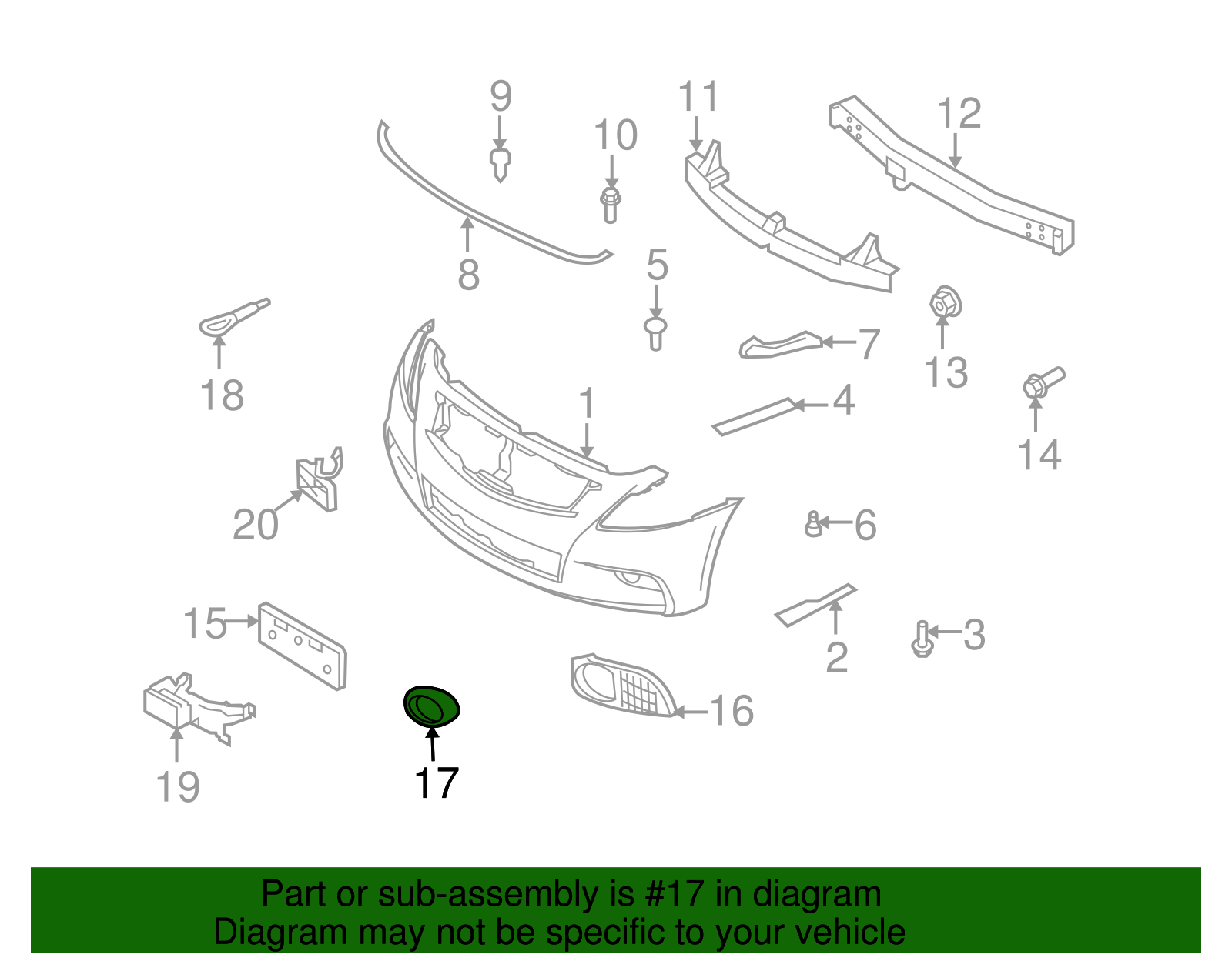 2010-2014 Infiniti Fog Lamp Bezel 62256-1MS2A | Infiniti OEM Parts Online