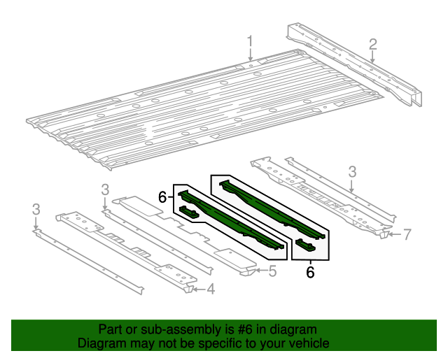 2007-2021 Toyota Tundra Cross Sill 65170-0C020 | OEM Parts Online