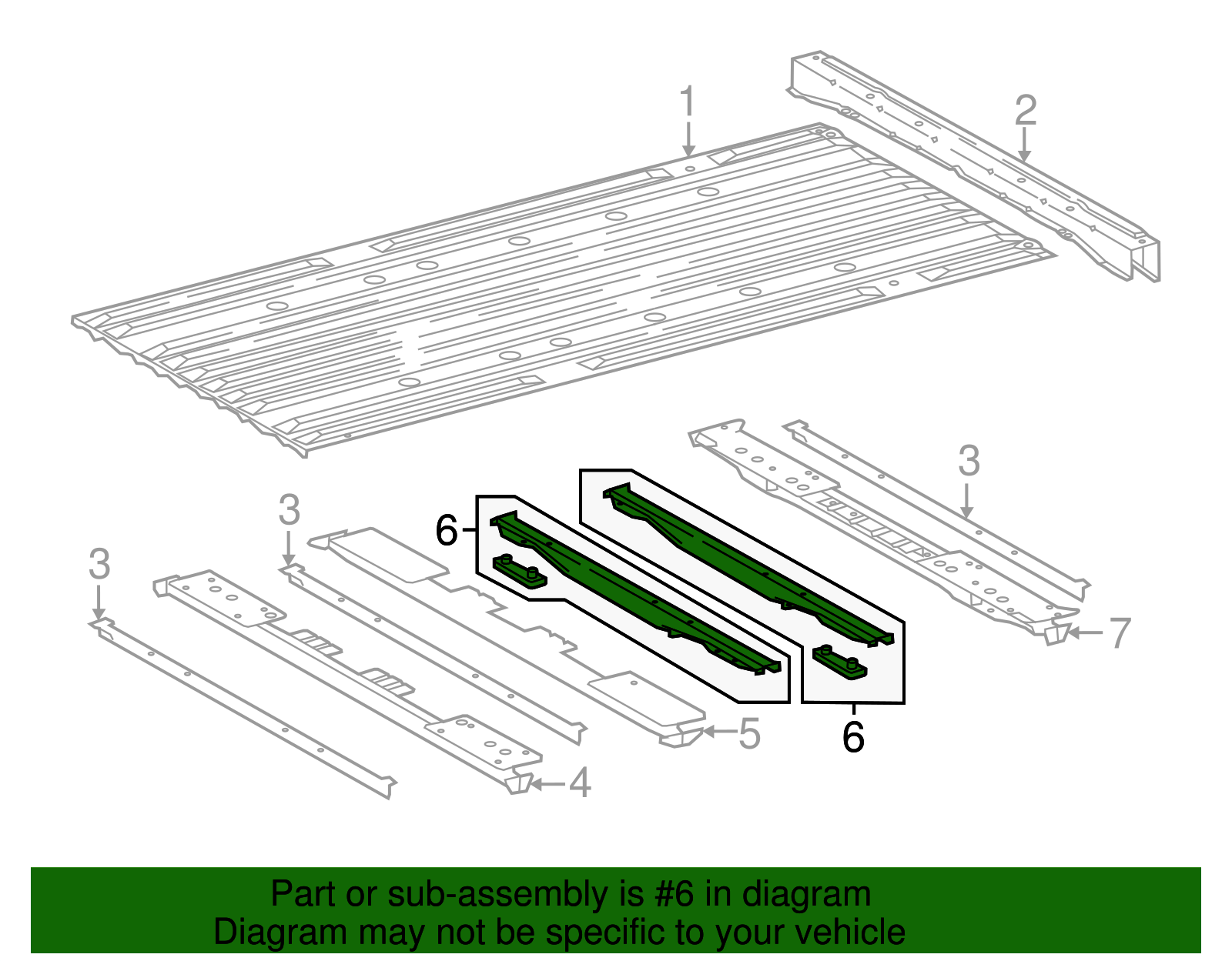65170-0C020 - Truck Bed Floor Sill 2007-2021 Toyota Tundra | AutoNation ...