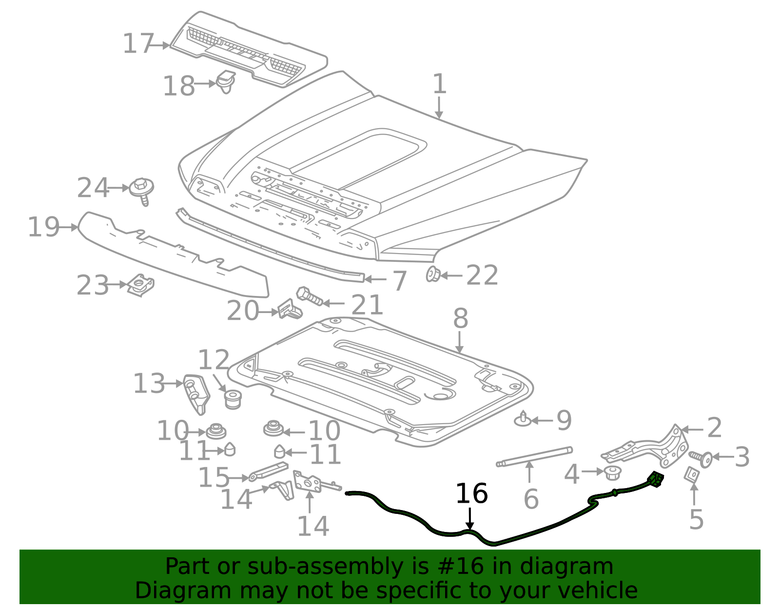 2020-2024 GM Hood Primary Latch Release Cable 85628284 | OEM Parts Online