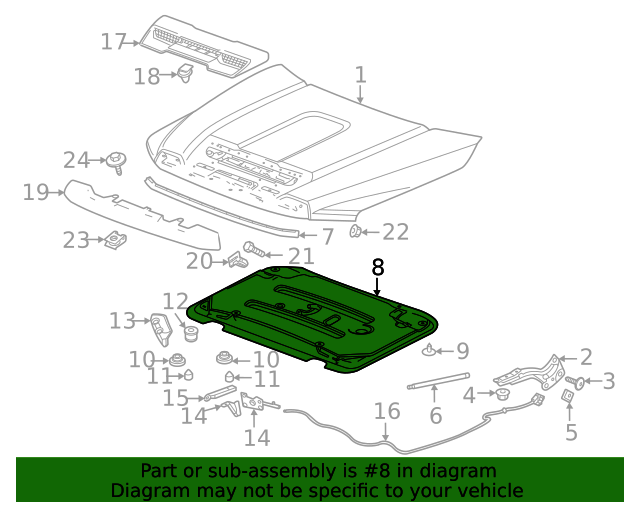 2020-2024 GMC Hood Insulator 84182767 GM | GMPartsDirect.com