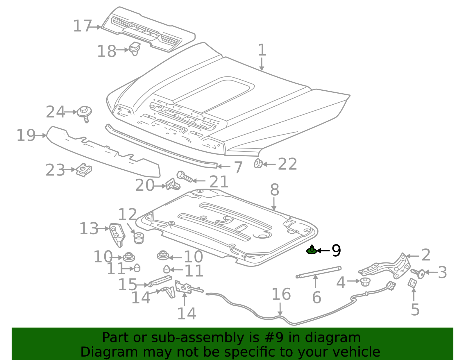 2011-2025 GM Hood Insulator Retainer 11611677 GM | GMPartsDirect.com